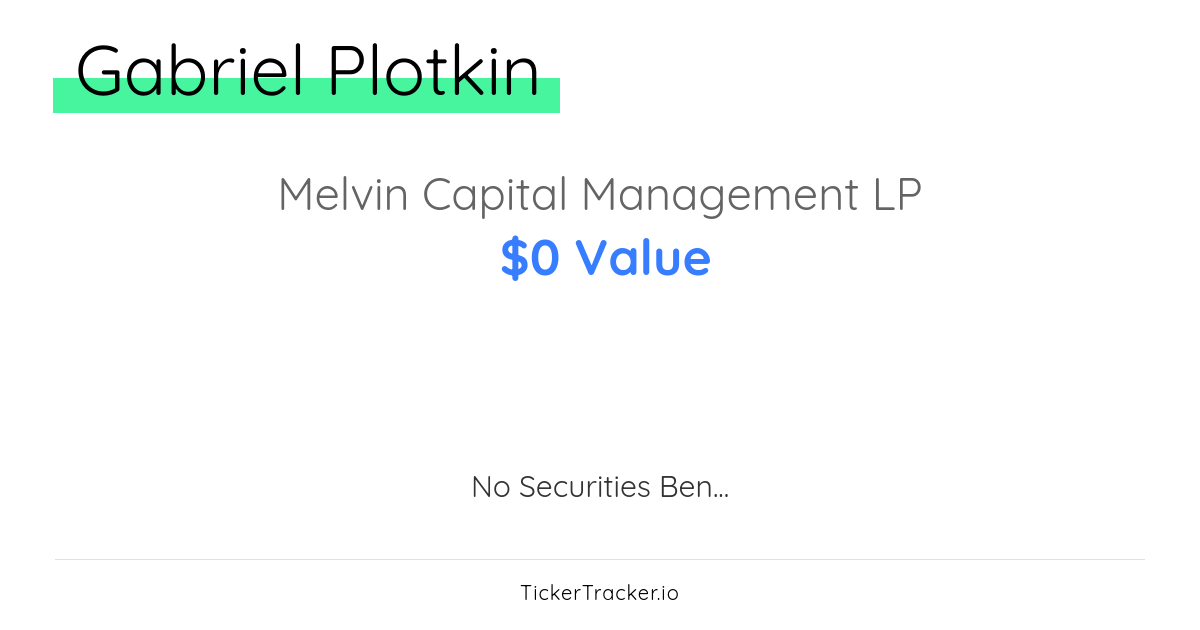 Gabriel Plotkin Portfolio Holdings